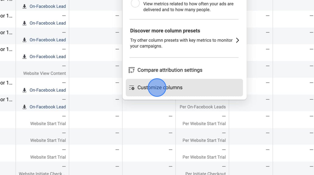 How to set up Meta integration and create custom columns